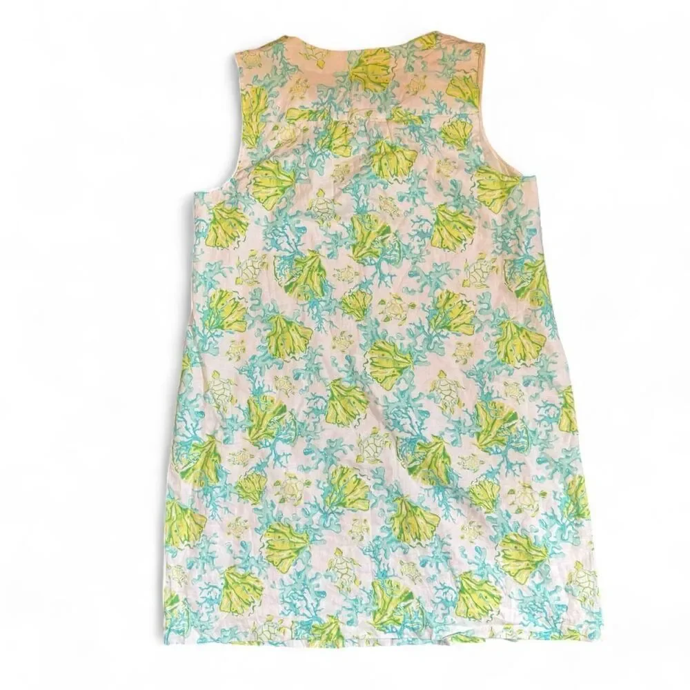 J. Jill | Dresses | J Jill Love Linen Sea Turtle Coral Ocean Beach ...